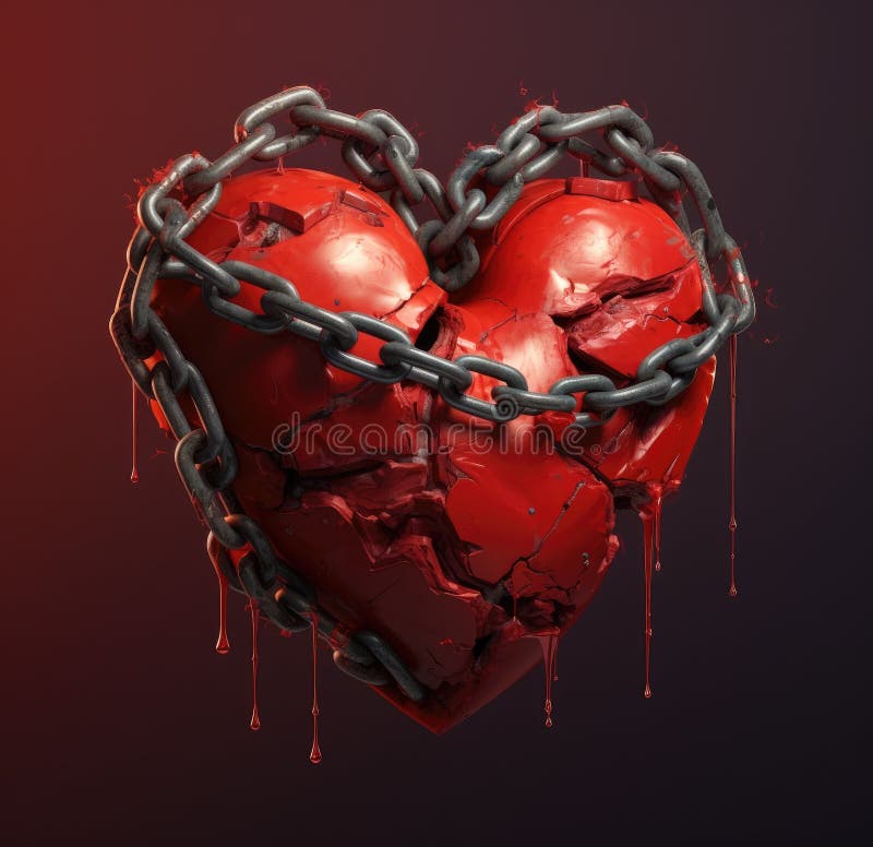 A Broken Heart in Chains. a Broken Heart Stock Illustration ...
