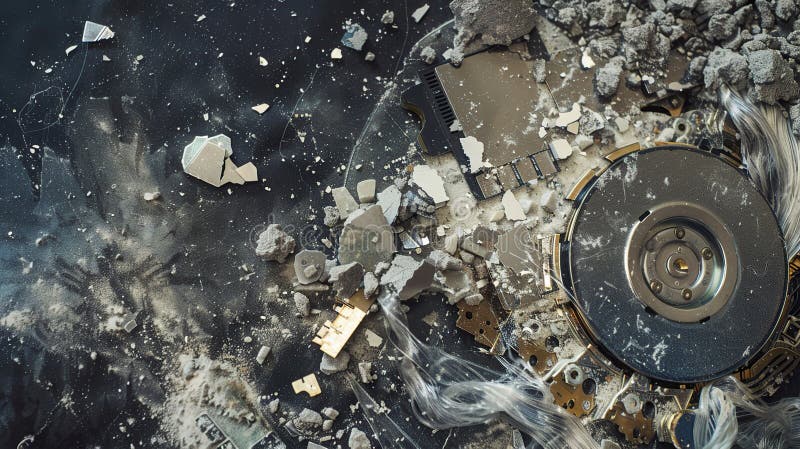 The Broken Heart of a Computer: a Hard Drive Destroyed Stock ...