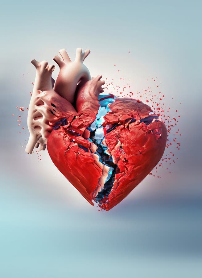 Broken Heart Concept. Cardiovascular Attack, Cardiology Stroke Medical ...
