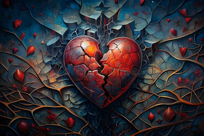 Broken Heart Conceptual Artwork Emotions Healing Love Loss Stock ...