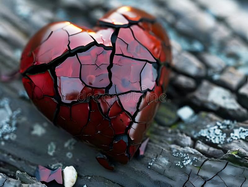 A Broken Heart on Cracked Ground. Artificial Intelligence. Stock ...