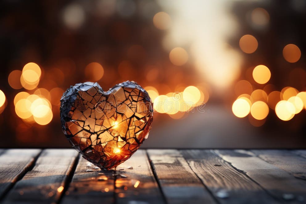 Broken Heart, End of Love Concept. Generative AI Stock Illustration ...