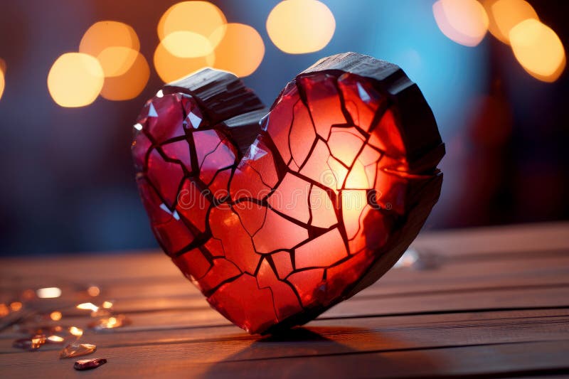 Broken Heart, End of Love Concept. Generative AI Stock Photo - Image of ...