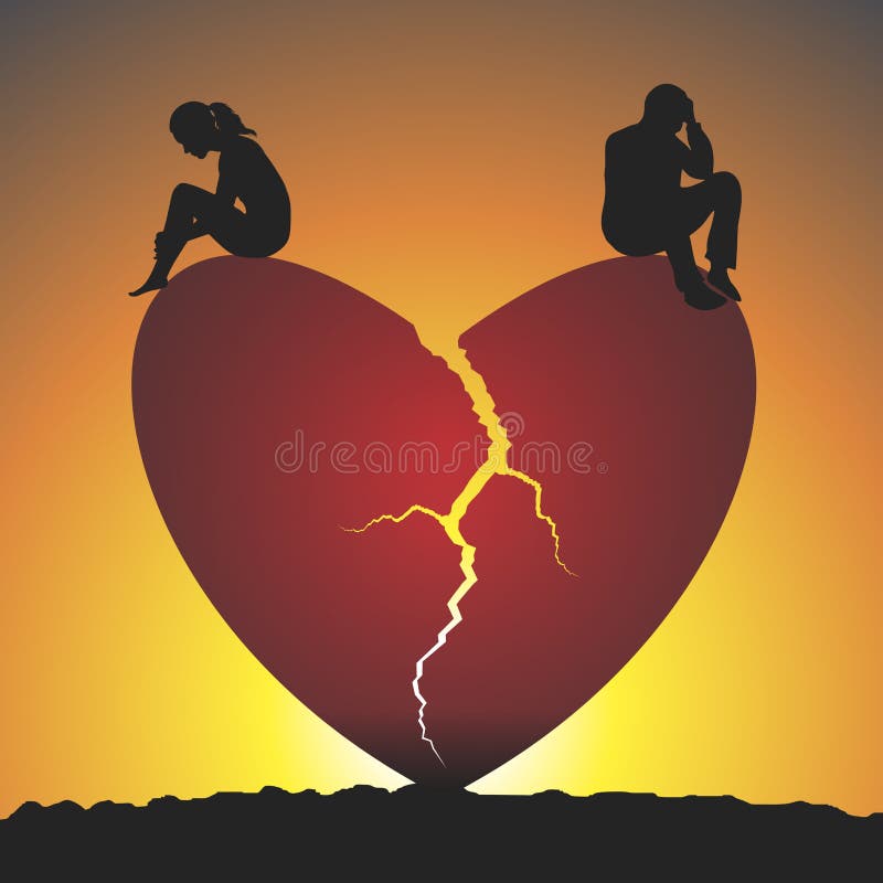 Broken heart stock vector. Illustration of love, divorce - 46608905