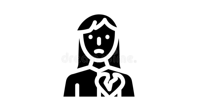 Broken Heart Girl Color Icon Animation Stock Video Video Of Girl Chef 264642169