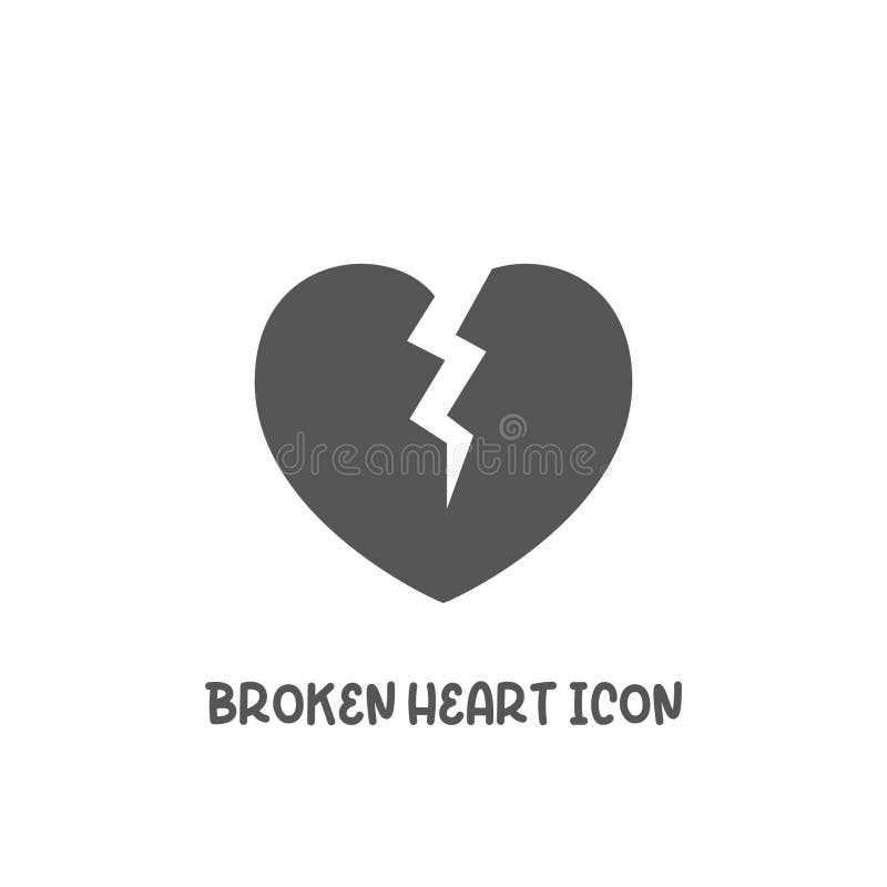 Broken Heart Icon Simple Flat Style Vector Illustration Stock Vector ...