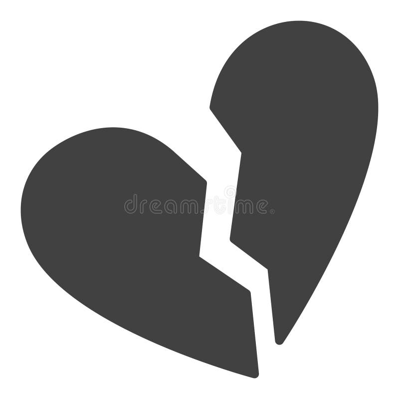 Broken Heart Icon Vector Heartbreak Design Symbol Stock Vector ...