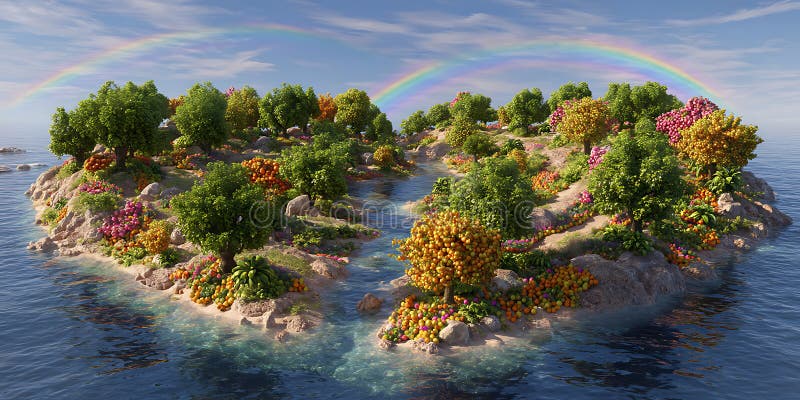 Broken Heart Island Minecraft Island Design Stock Illustration ...