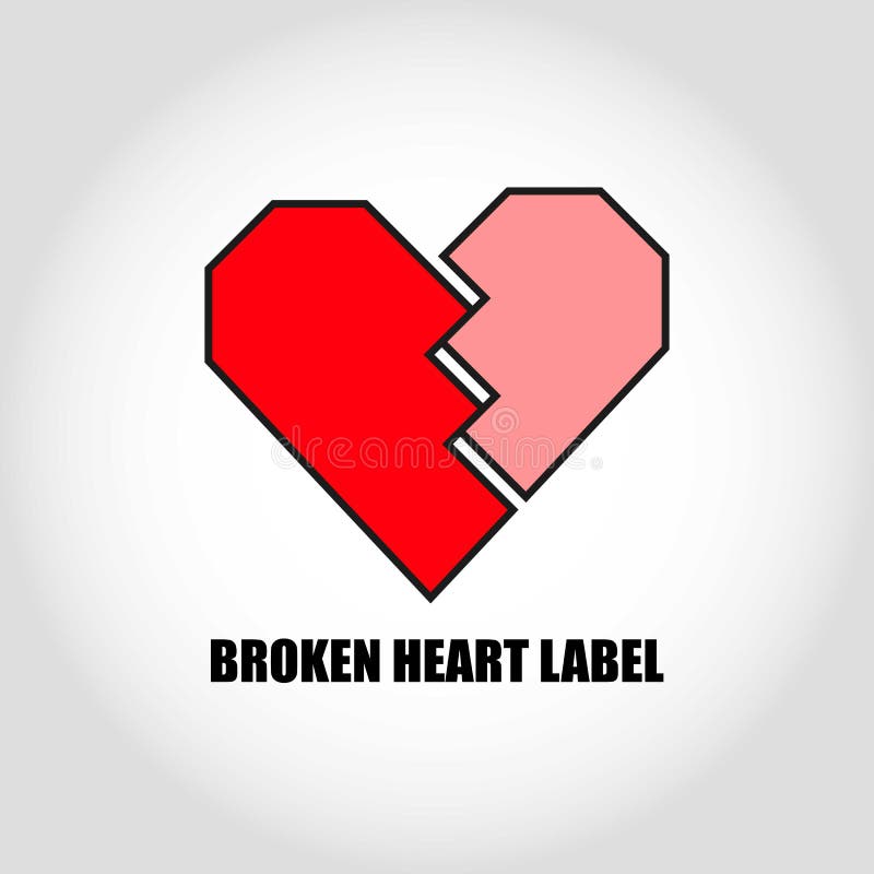 Broken Heart Label Logo stock illustration. Illustration of concept ...