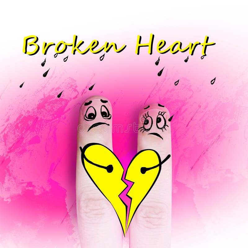 Broken Heart Love And Valentines Day Concept 3d Illustration Stock