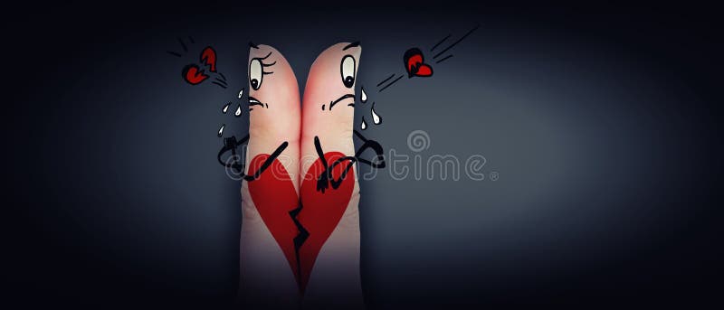 Broken Heart Love And Valentines Day Concept 3d Illustration Stock