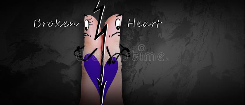 Broken Heart Love And Valentines Day Concept 3d Illustration Stock