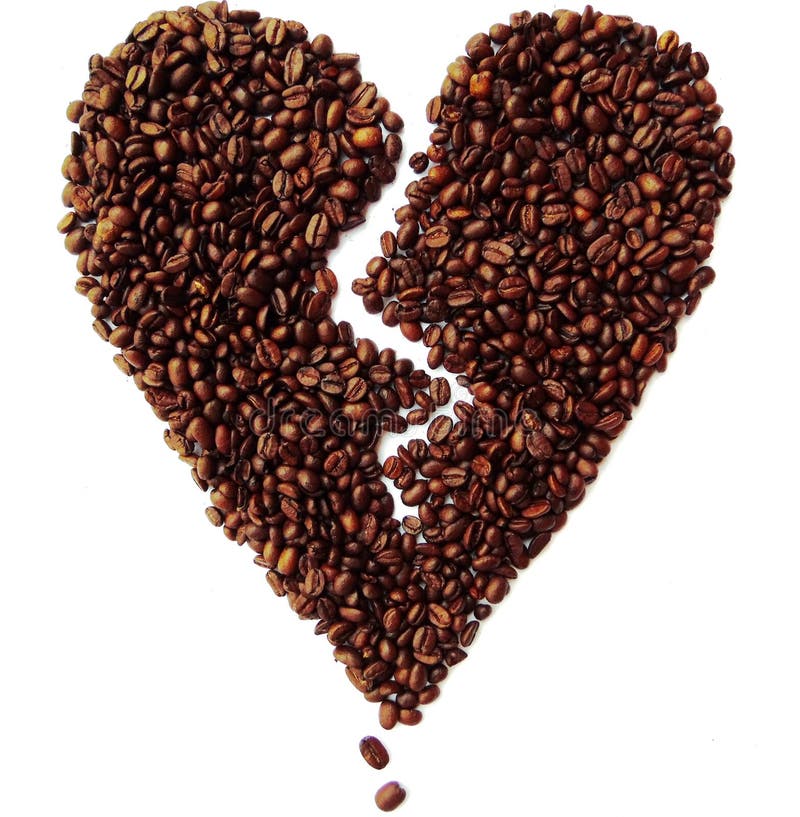 Broken Heart Made from Coffee Beans Stock Photo - Image of loves ...