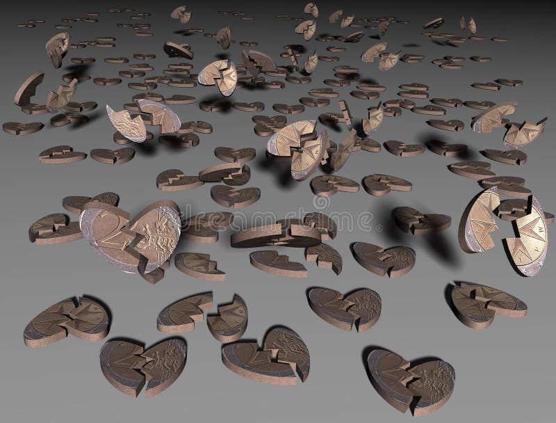 Broken Heart Money stock illustration. Illustration of financial - 7688751