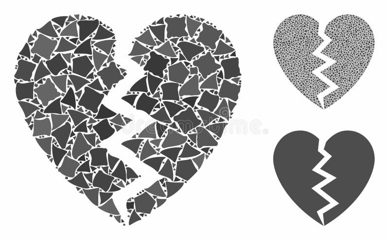 Broken Heart Mosaic Icon of Ragged Elements Stock Vector - Illustration ...