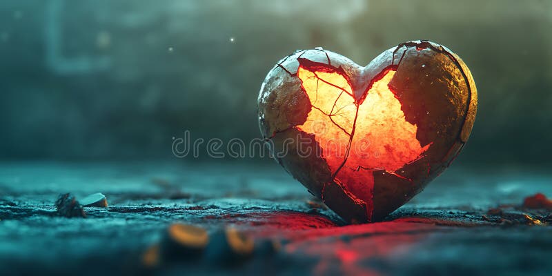Broken Heart Pain Sadness Grief Stock Illustration - Illustration of ...