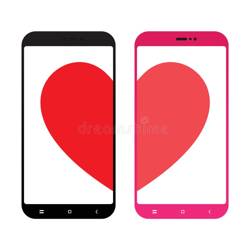Broken Heart on Phone Screen Flat Icon Vector Design Illustration Stock ...