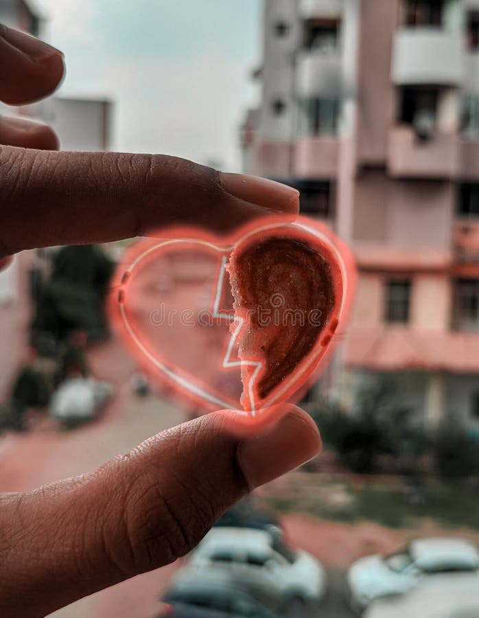 Broken Heart Photography with Phone Stock Photo - Image of ...