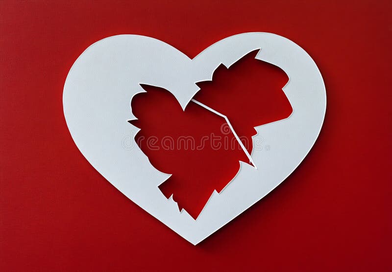 Broken Heart Shape with Red Background Abstract Art High Quality Image ...