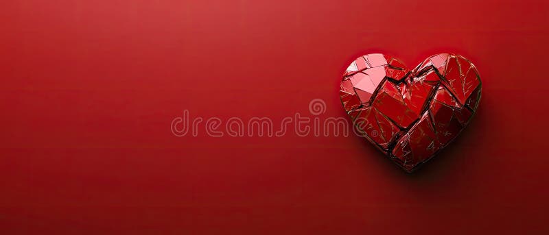Broken Heart in the Shape of a Heart Stock Illustration - Illustration ...