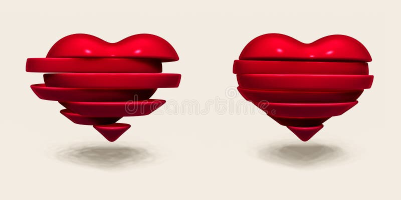 Broken Heart Sliced. Valentines Day Illustration Stock Illustration ...