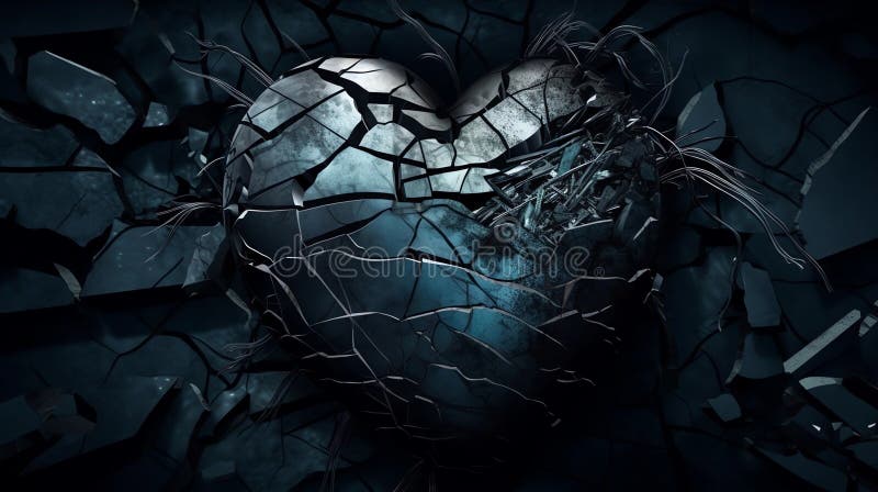 Broken Heart in Surreal Style, Made with Generative AI Stock ...