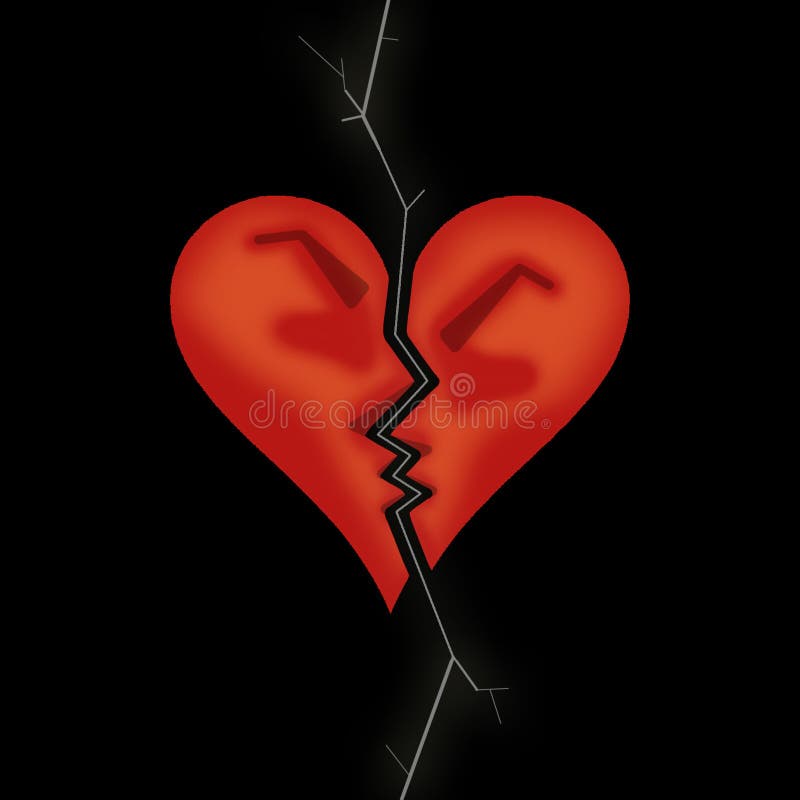 Broken heart stock illustration. Illustration of arguing - 34864899