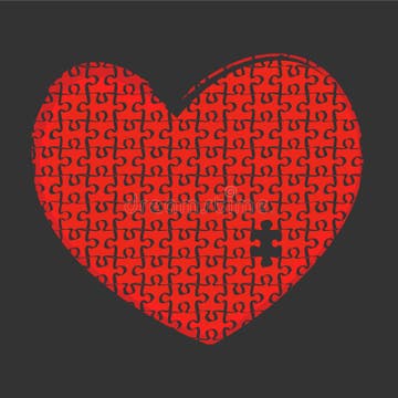 Heart Missing Piece Puzzle Stock Illustrations – 442 Heart Missing ...