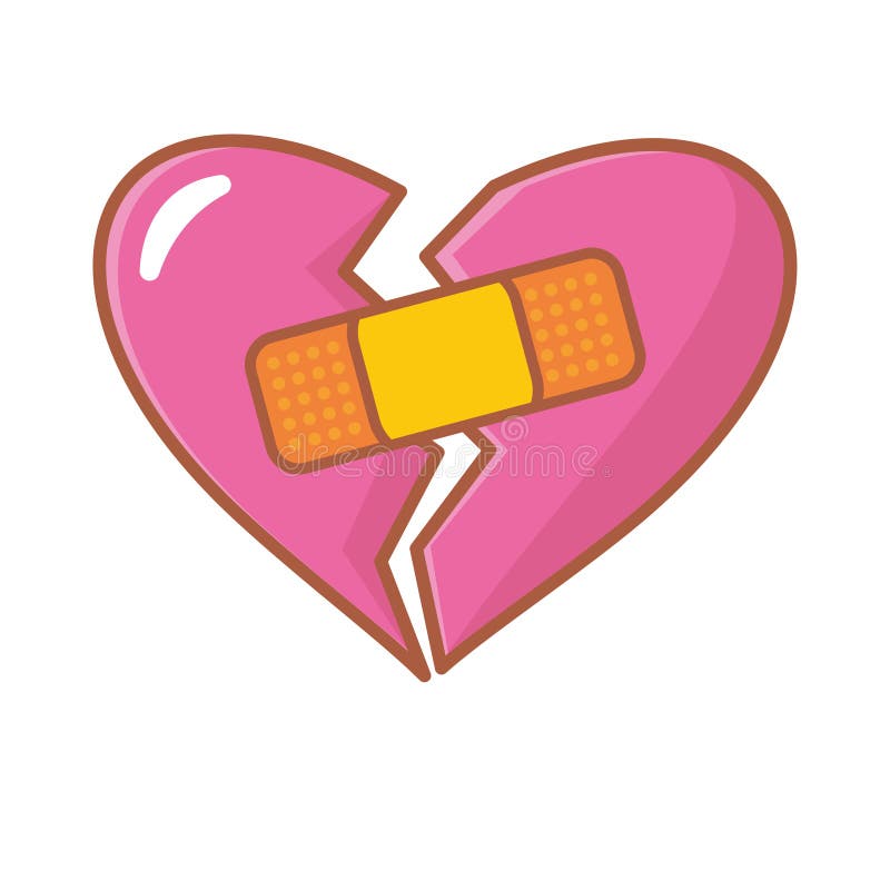 Cute Heartbreak Icon or Logo Concept Stock Illustration - Illustration ...