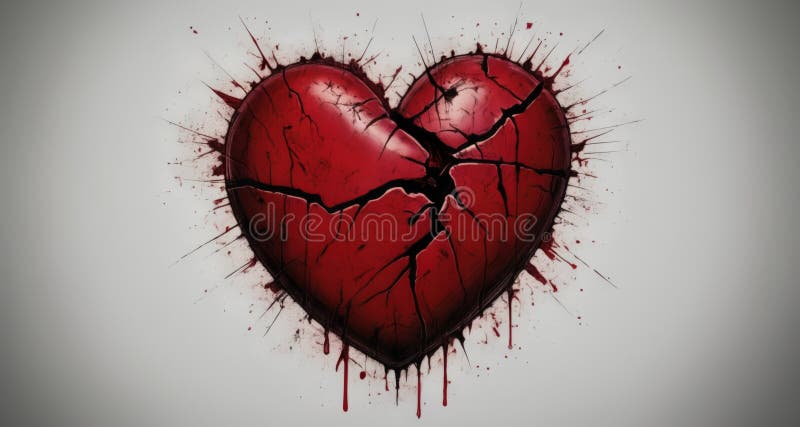 Broken Heart - a Visual Metaphor for Heartbreak Stock Illustration ...