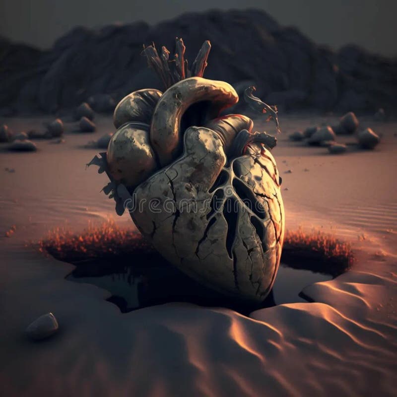 A Broken Heart with the Word Heart on it Stock Illustration ...