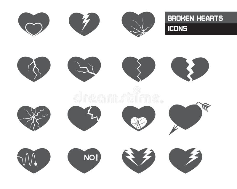Broken Hearts Icons stock vector. Illustration of couple - 50824570