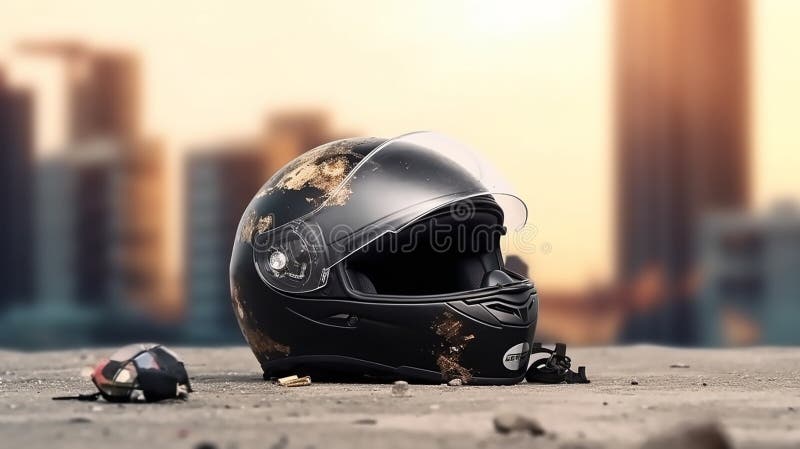 Broken helmet stock illustration. Illustration of bike - 281929364