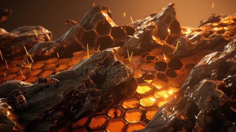 Broken hive texture stock illustration. Illustration of damaged - 374108363