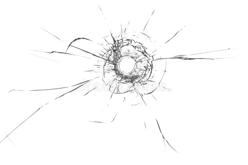 Broken Hole in Glass Transparent Background Stock Illustration ...