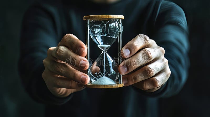 Hourglass in Hands Showing Concept Icon of Time Management Vector ...