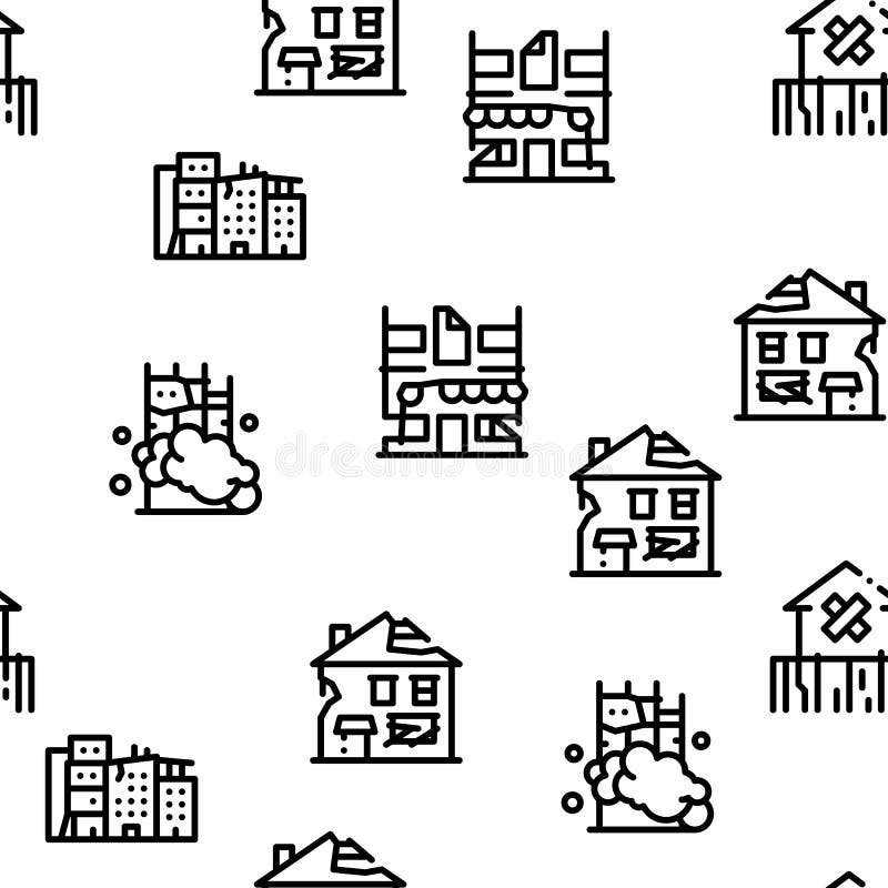 Broken House Vector Icon Isolated on Transparent Background, Lin Stock ...