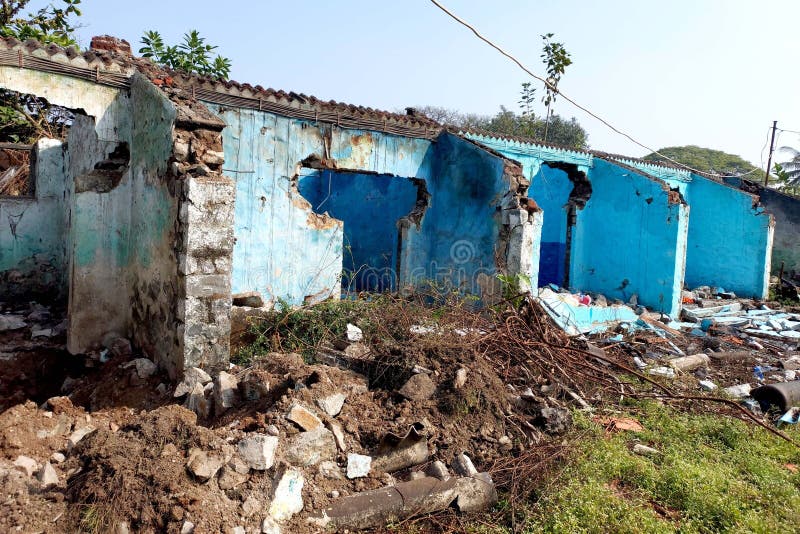 Broken House Colony after Demolish in India - Image Stock Image - Image ...