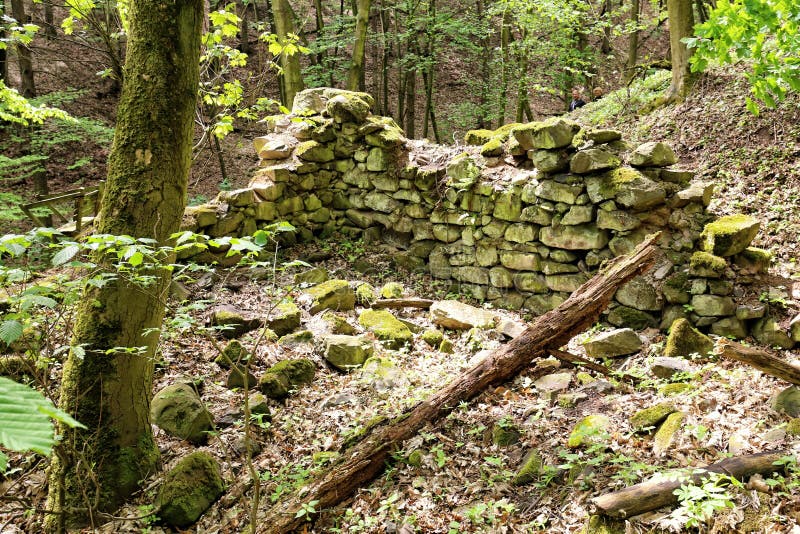 Broken House Remains and Ruins of Stones Stock Image - Image of hill ...