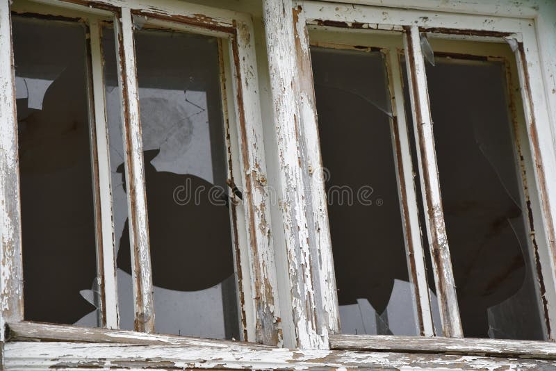 Broken House Windows, Closeup Stock Image - Image of creepy, concept ...