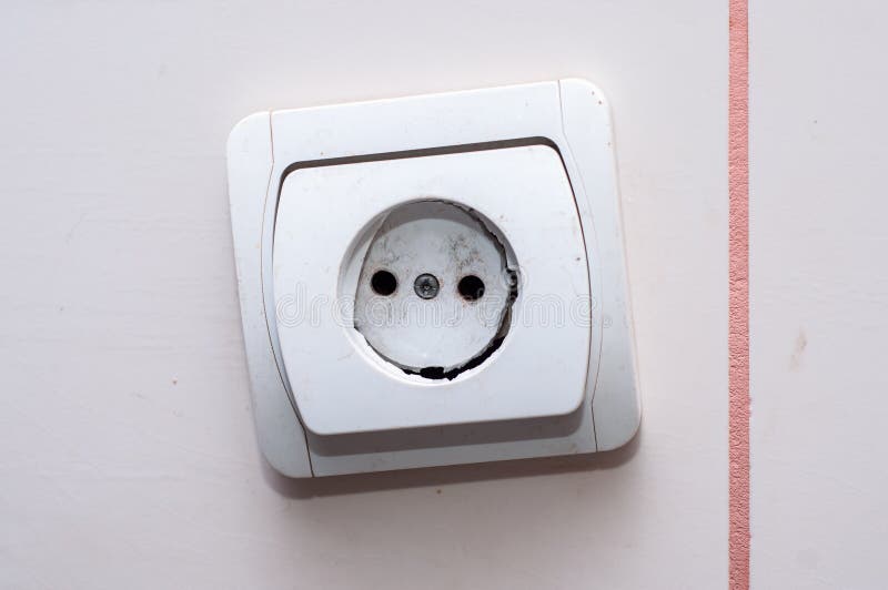 Broken Housing; Plastic Wall Sockets, Cracked Socket with Crack Stock ...
