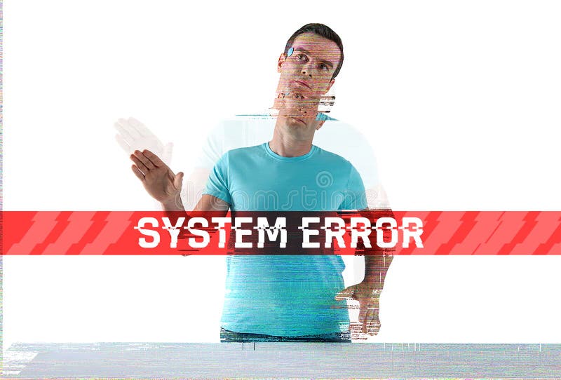 Broken Humanoid Having a System Error and Looking Bad Stock Photo ...