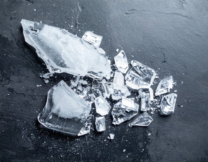 Broken Ice Fragments on Dark Grey Surface Stock Illustration - Illustration of abstract ...