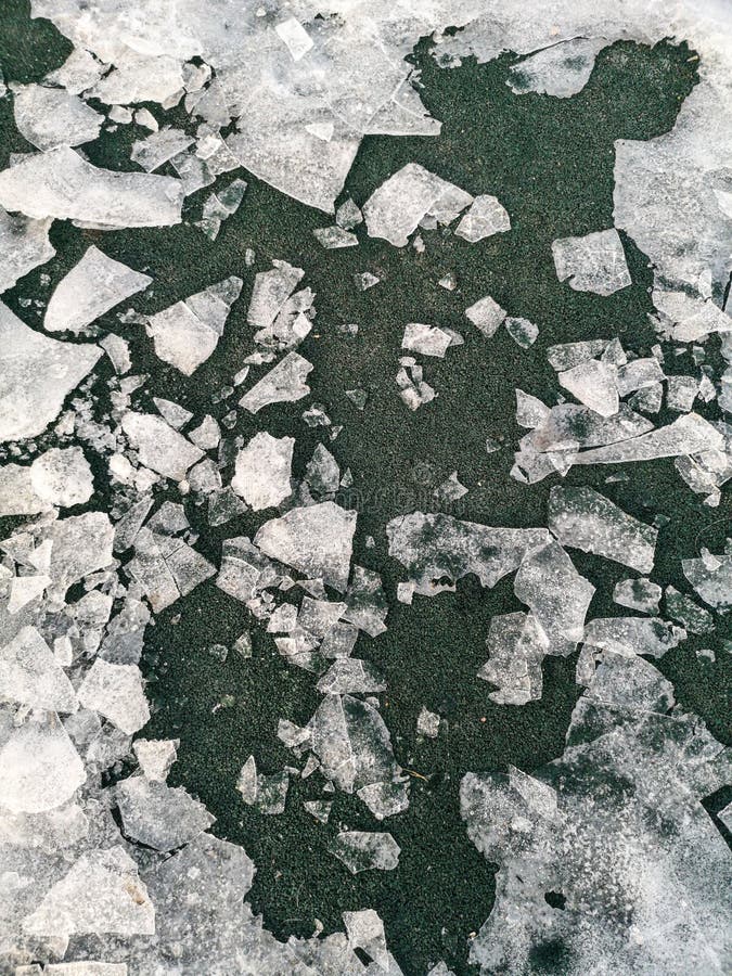 Broken Ice on the Ground As a Background Stock Photo - Image of ground ...