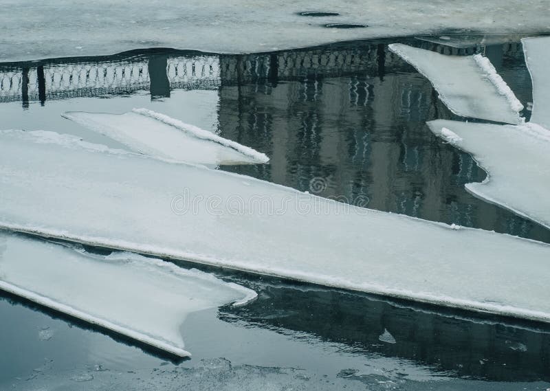 Of Broken Ice on the Ground in a City during Winter Stock Photo - Image ...
