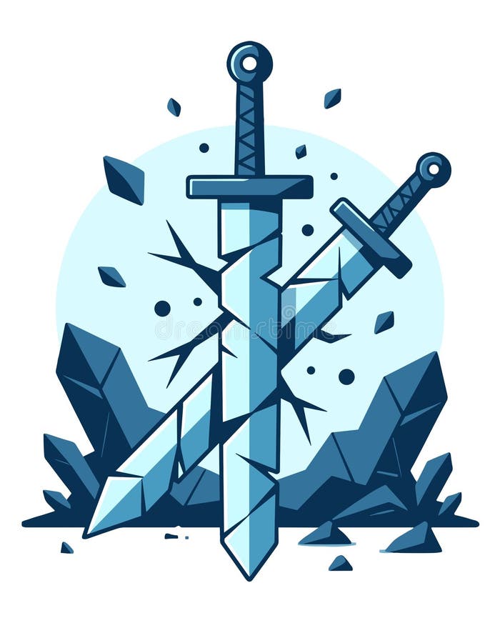 Broken Ice Sword Epic Fantasy Game Concept Background Stock Image ...