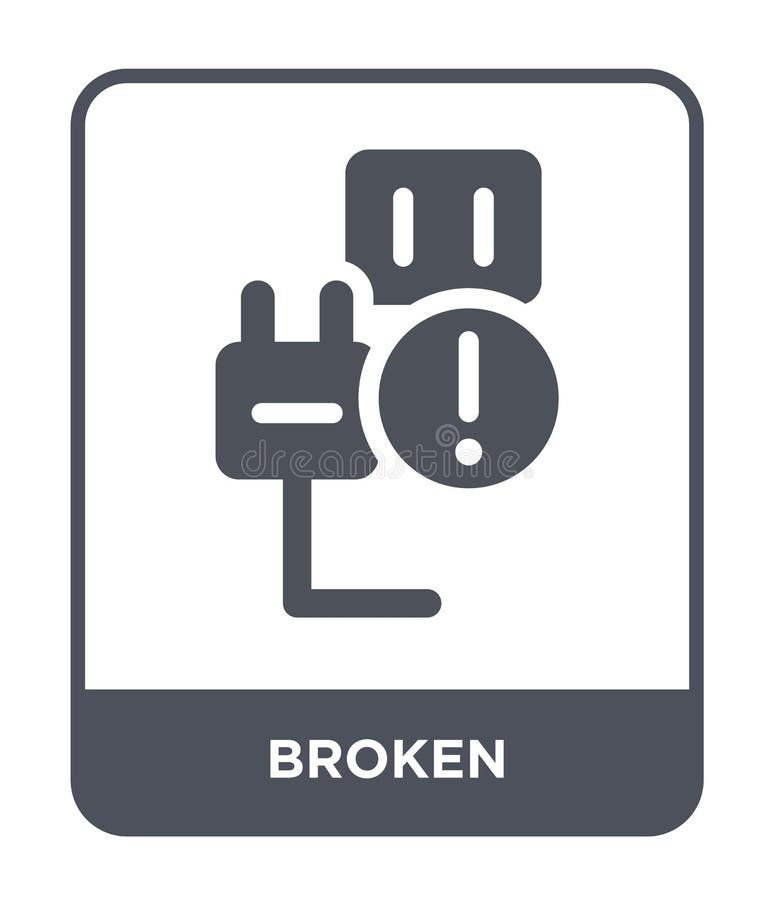 Broken Icon in Trendy Design Style. Broken Icon Isolated on White ...