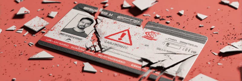 Broken ID Card Warning of Identity Theft Emphasizes the Risks of Personal Information Breaches ...