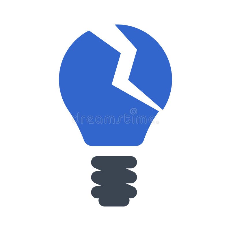 Broken idea icon stock vector. Illustration of bright - 283051952