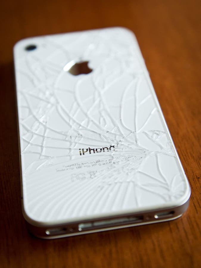 Broken iphone editorial stock image. Image of cracked - 28832659